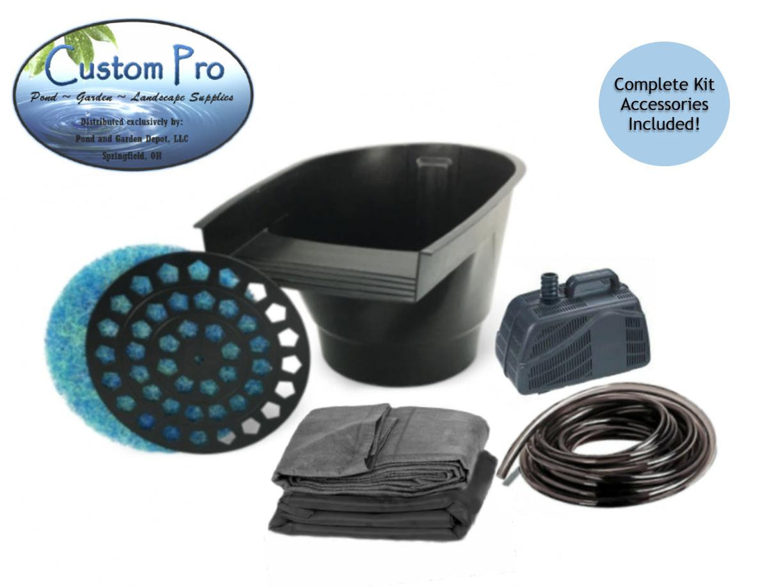 Custom Pro Pond Kit w/ Waterfall | 4 Sizes – Pond and Garden Depot