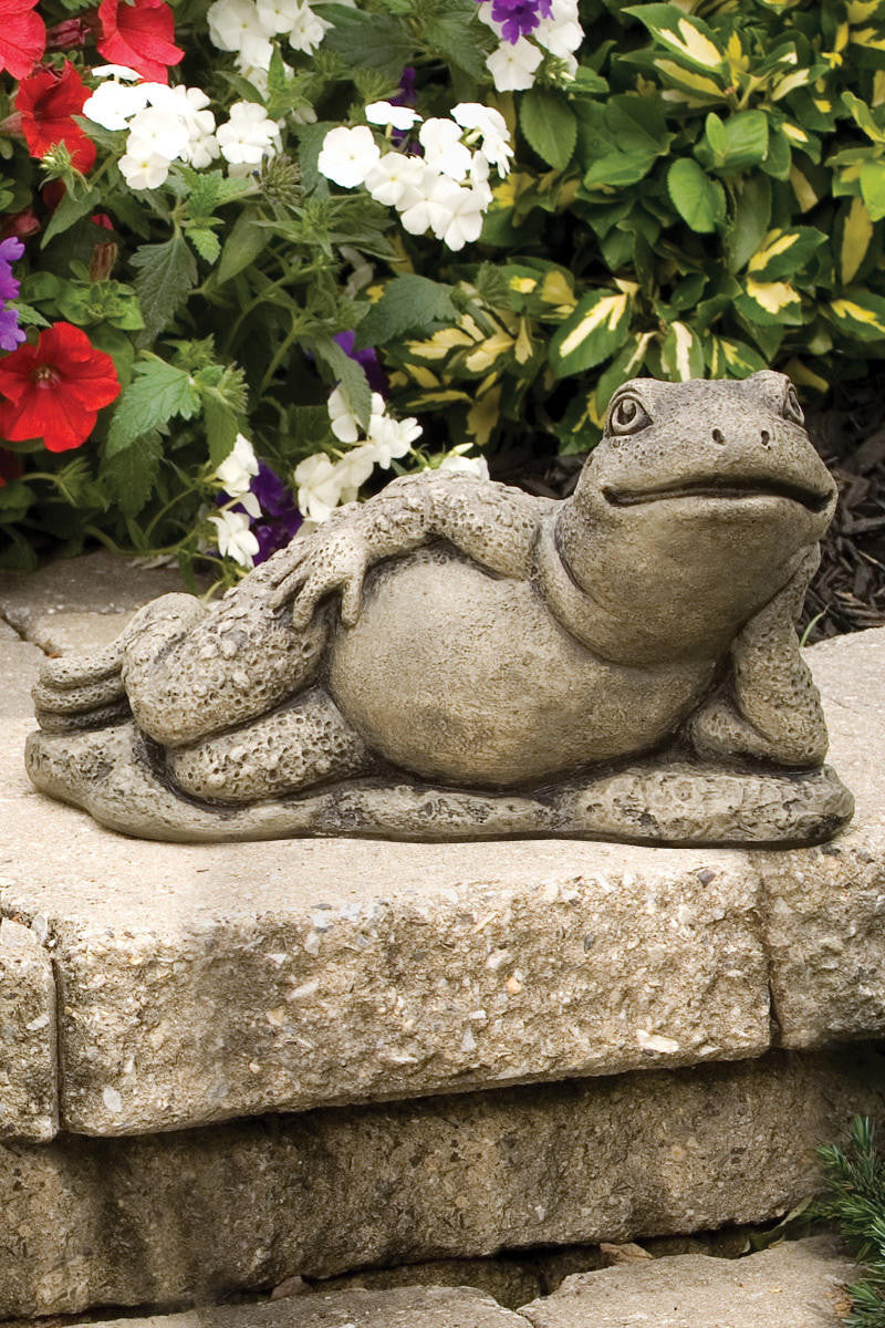 Lounging Frog 'Hugo' Statue - Solid Cast Stone – Pond and Garden Depot